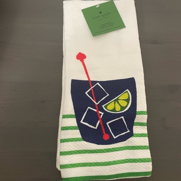 kate spade | Kitchen | Kate Spade Green And White Kitchen Linen Towel ...